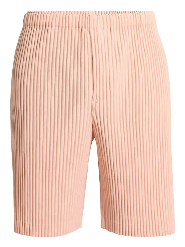Issey Miyake Pleated Pull-on Shorts - Pastel Orange