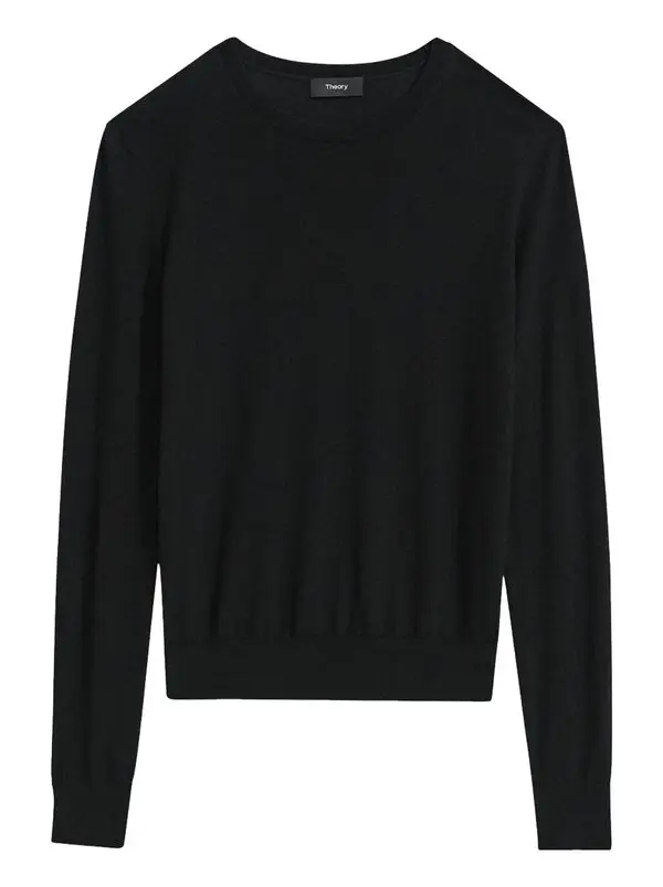 Theory Regal Merino Wool Crewneck Pullover - Black