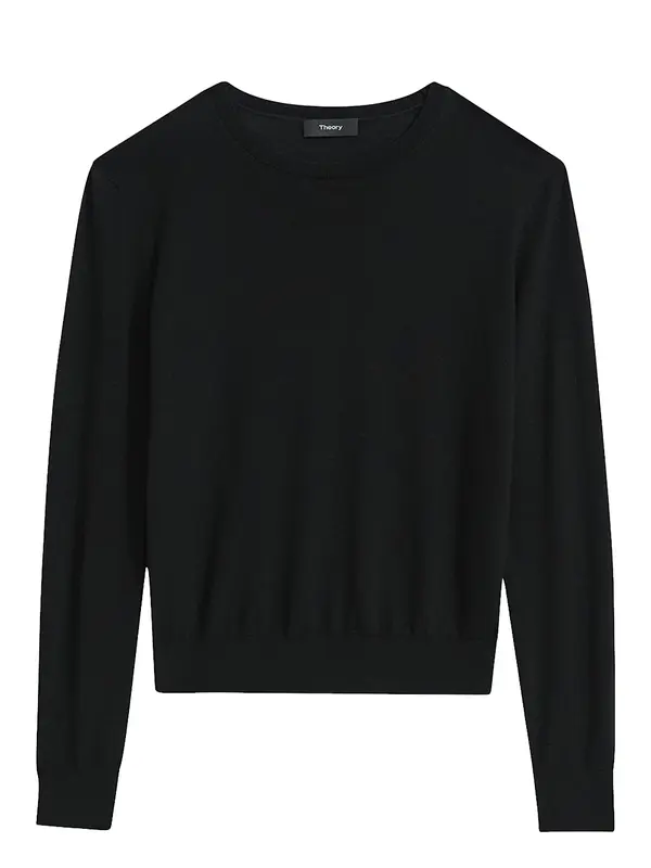 Theory Regal Merino Wool Crewneck Pullover - Blk