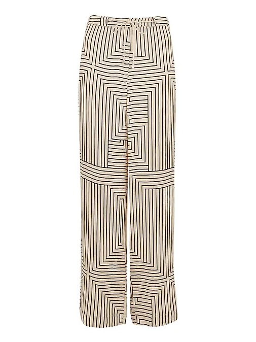 Whistles Relaxed-fit High-rise Woven Trousers - Cream