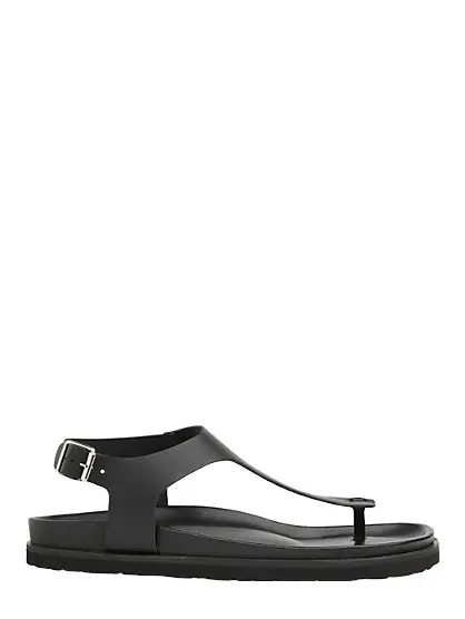 Whistles Simmi Leather Flat Sandals - Black