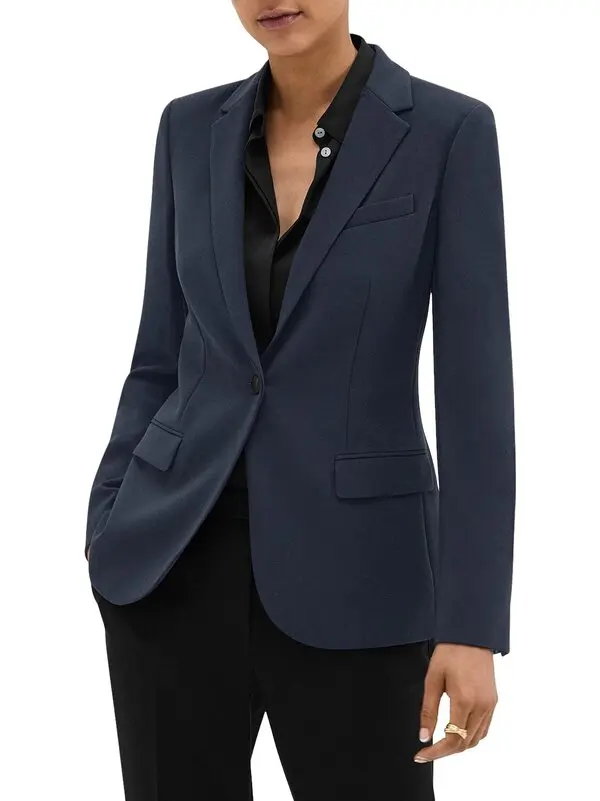 Theory Admiral Crepe Staple Blazer - Nocturne Navy