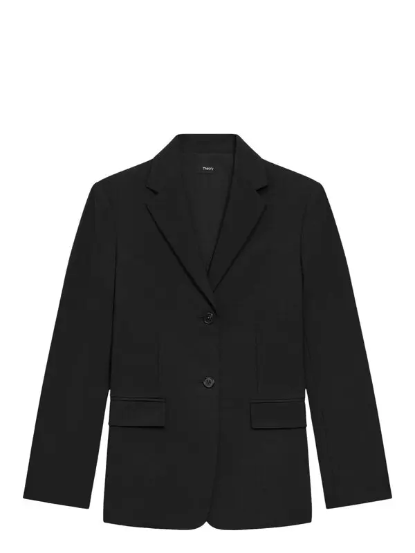 Theory Traceable Wool Single-breasted Blazer - Black