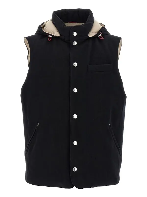 Brunello Cucinelli Padded Wool Vest - Black