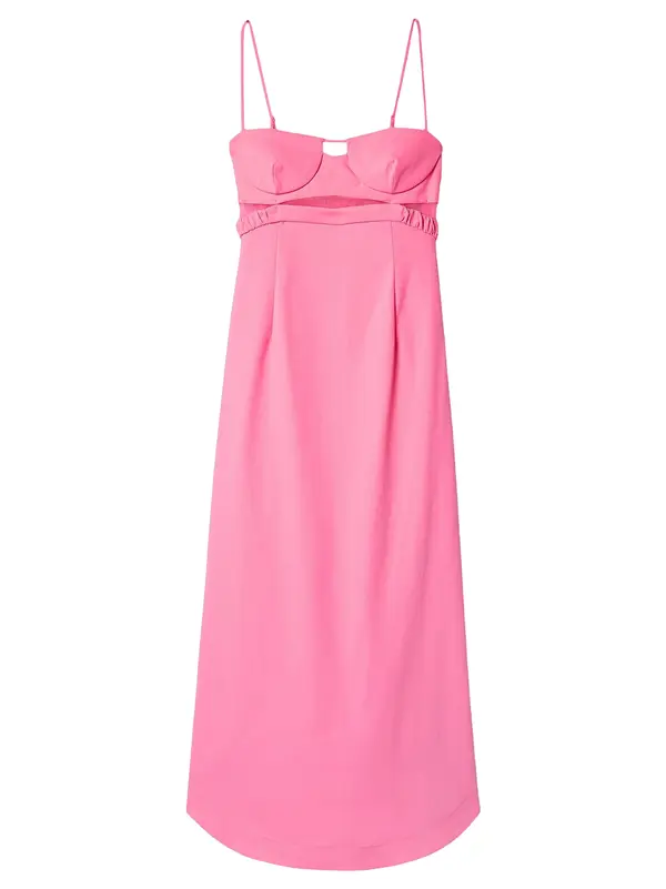 Simkhai Alessi Mesh-trimmed Midi Dress - Bubblegum