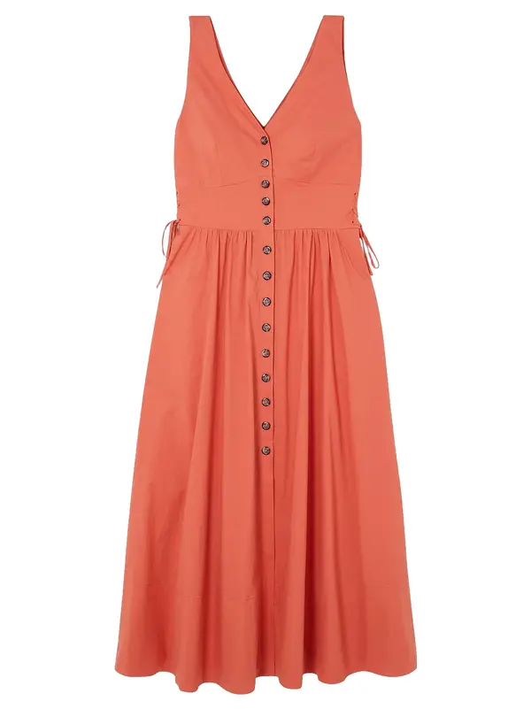 Saloni Luella Bow-detailed Midi Dress - Peach