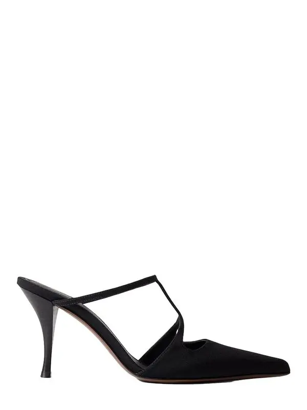 NEOUS Sargas Cutout Grosgrain Mules - Black