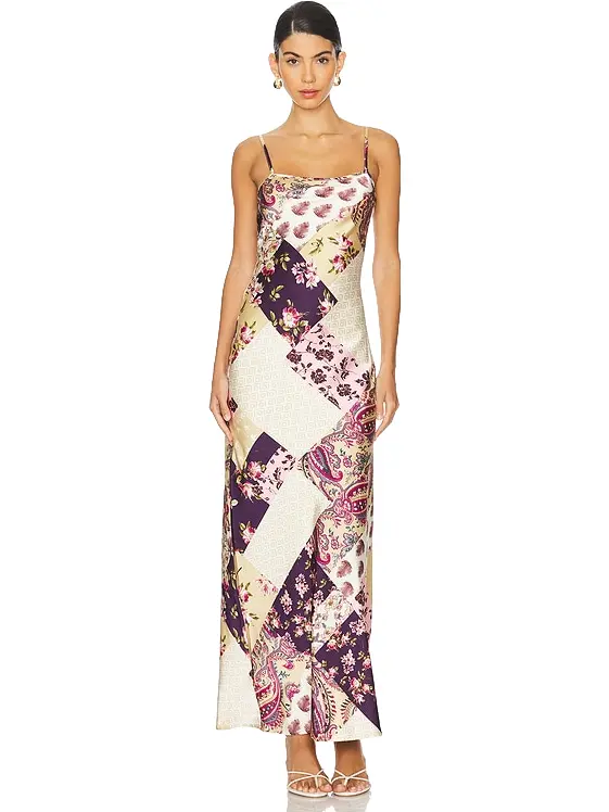 MORE TO COME Clara Maxi Dress - Purple Multi