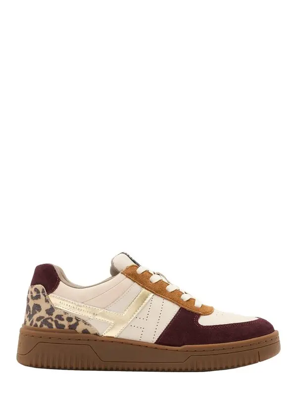 ALLSAINTS Vix Low Top Suede Sneakers - Red/brown