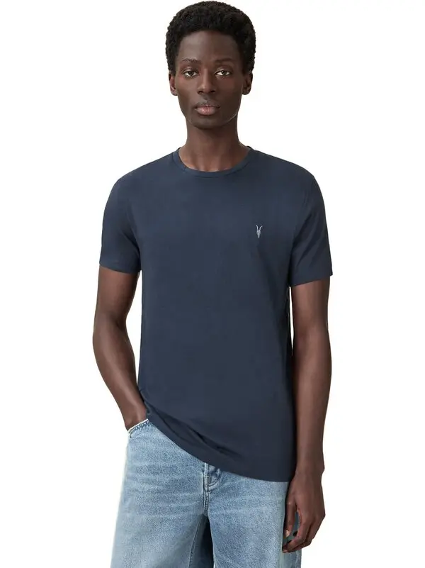 ALLSAINTS Tonic Crew Neck Slim Ramskull T-shirt - Navy Blue