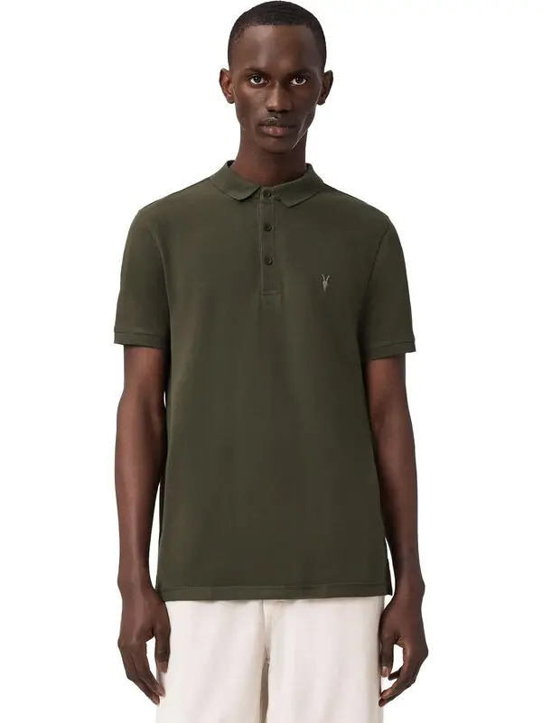 ALLSAINTS Pique Short Sleeve Polo Shirt - Mangrove Green