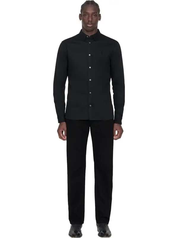 ALLSAINTS Hawthorne Slim-fit Ramskull Shirt - Black