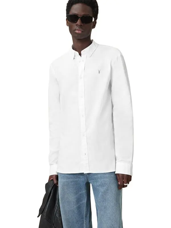 ALLSAINTS Hawthorne Ramskull Stretch Fit Shirt - White