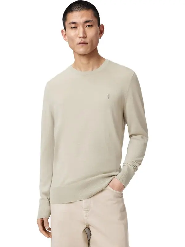 ALLSAINTS Mode Merino Crew Neck Ramskull Sweater - Powdered Green