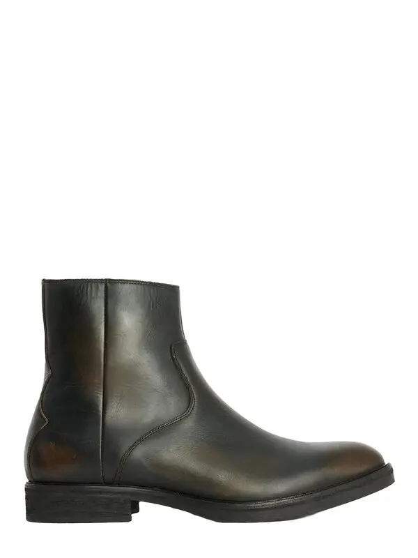 ALLSAINTS Lang Leather Boots - Dark Brown