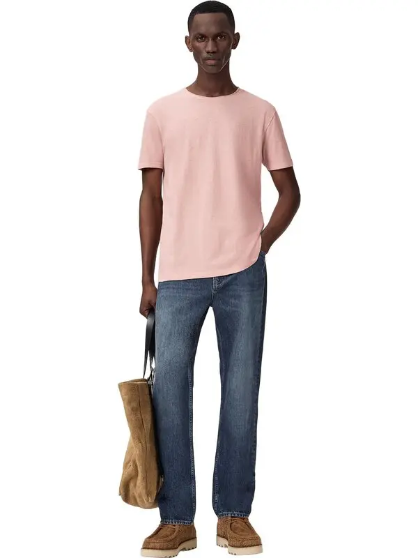 ALLSAINTS Figure Crew Neck Raw Edge T-shirt - Sunbaked Pink