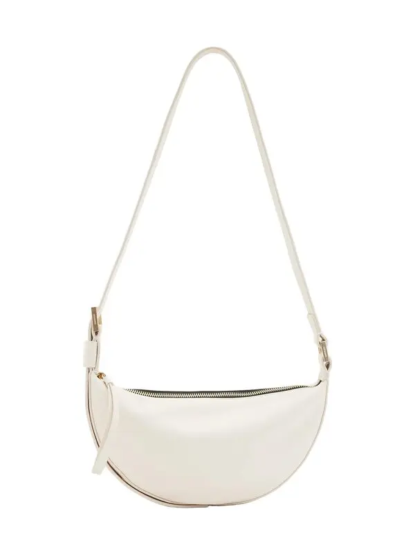 ALLSAINTS Half Moon Leather Crossbody Bag - White