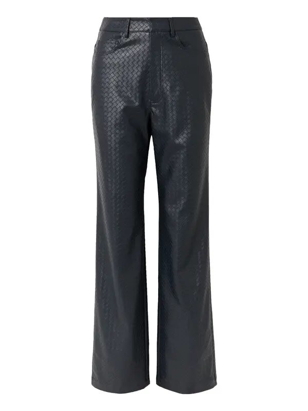 Remain Birger Christensen Rotie Woven Recycled Faux Leather Pants - Blue