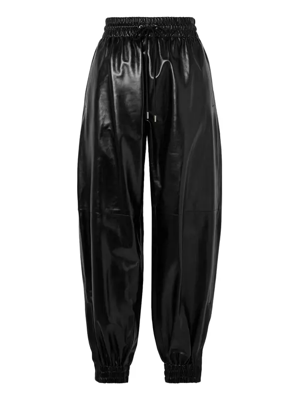 SALON 1884 Toda Leather Track Pants - Black