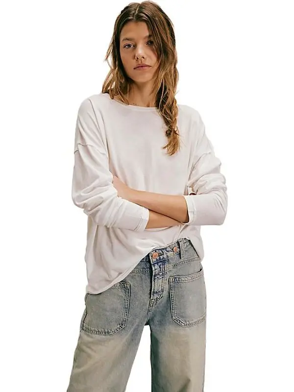 Free People We The Free Nina Long-sleeve Tee - Ivory