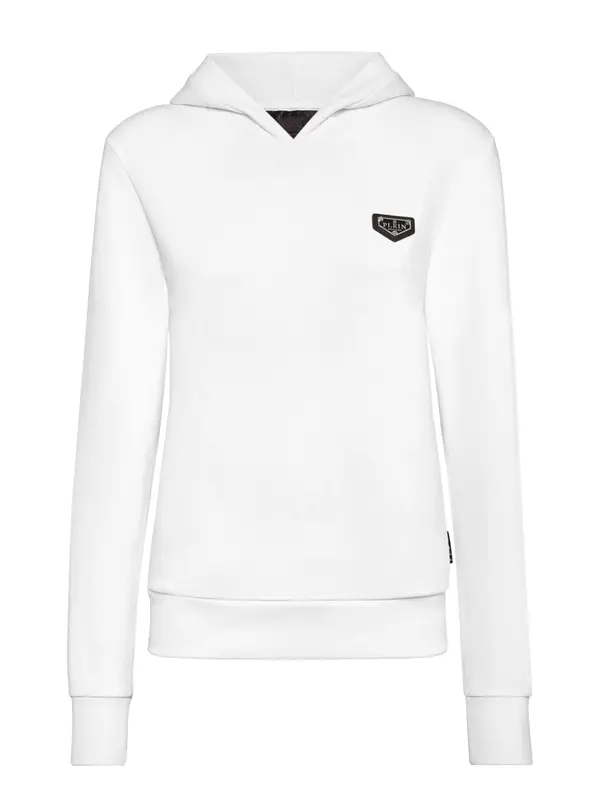 Philipp Plein Logo Plaque Hoodie - White