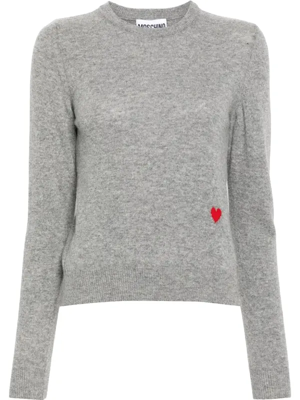 Moschino Heart-embroidered Sweater - Grey