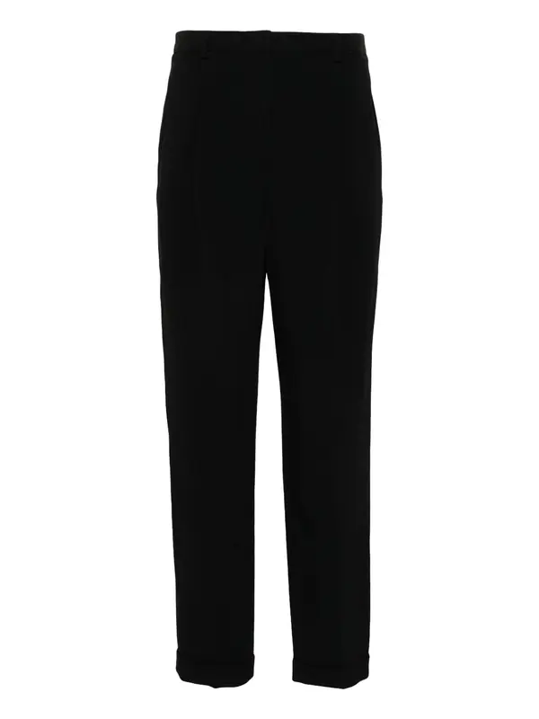 Giorgio Armani Straight-leg Cady Trousers - Black