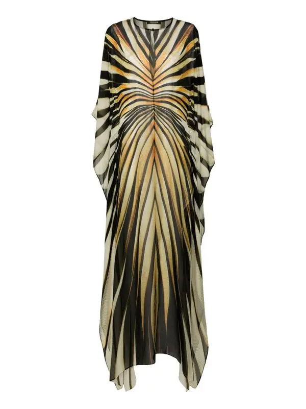 Roberto Cavalli Silk Kaftan Dress - Black