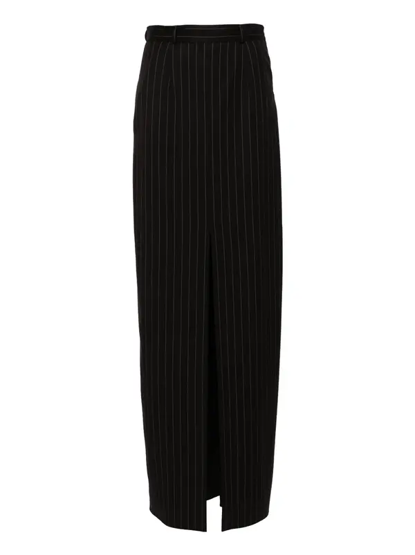 STYLAND Pinstriped Maxi Skirt - Black