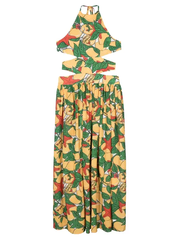 ALESSANDRO ENRIQUEZ Lemon-print Maxi Dress - Yellow