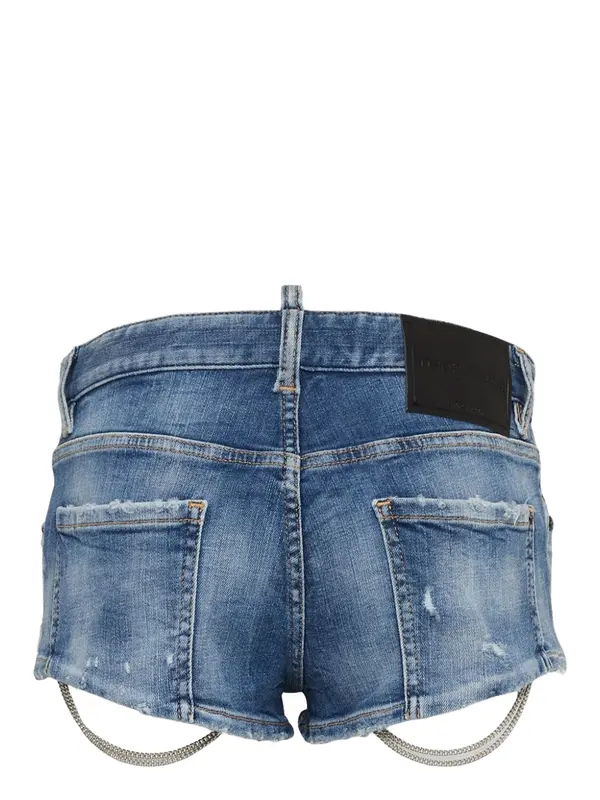 Dsquared2 Chain-detail Denim Mini Shorts - Blue