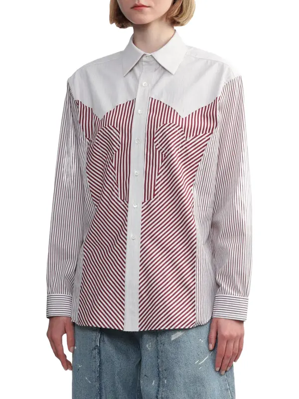 MAISON MARGIELA Striped Cotton Shirt - White