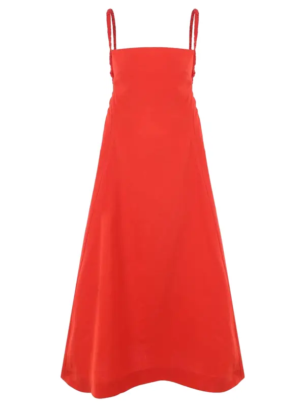 MOLLY GODDARD Reggie Midi Dress - Red