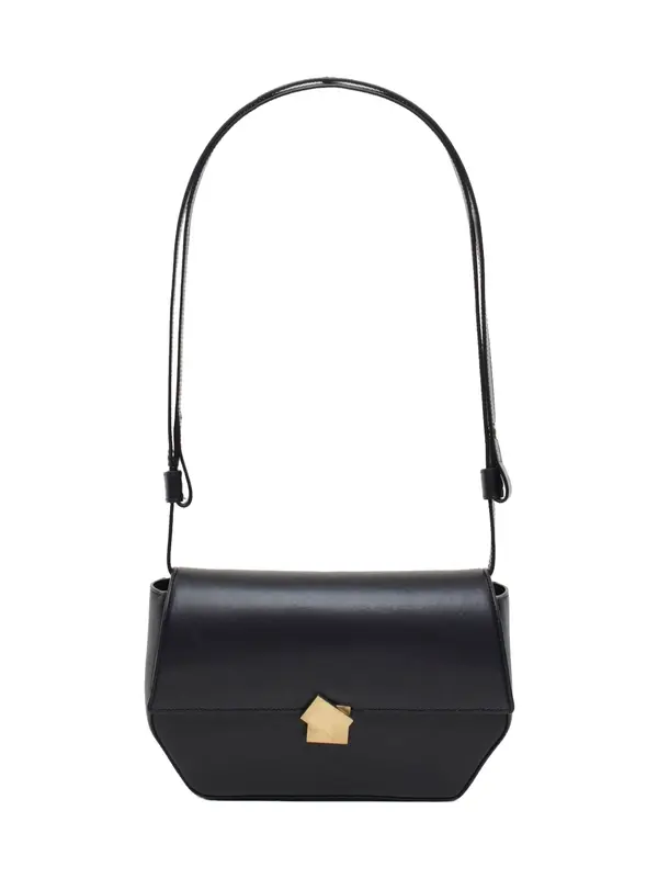 Closed Gold-tone Hardware Shoulder Bag - Black