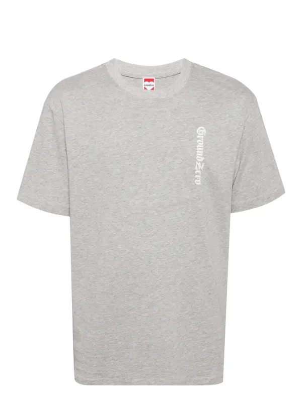 GROUND ZERO Logo-print Cotton T-shirt - Grey