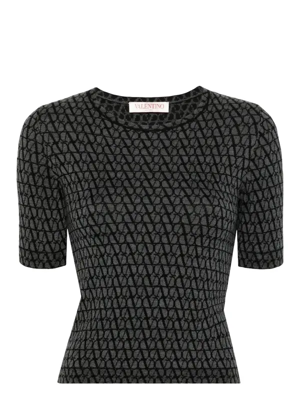 Valentino Garavani Toile Iconographe Knitted Top - Grey