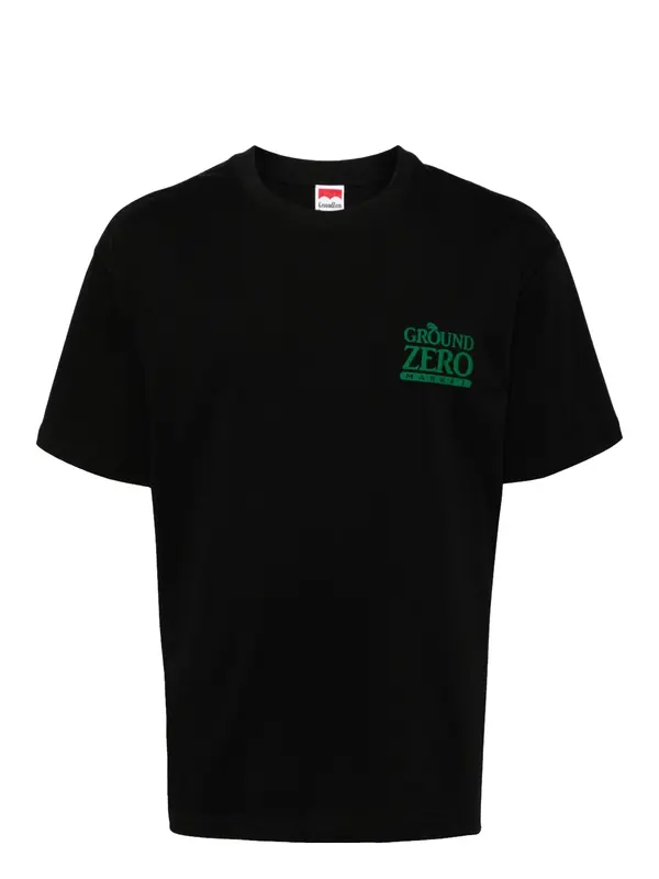 GROUND ZERO Logo-print Cotton T-shirt - Black