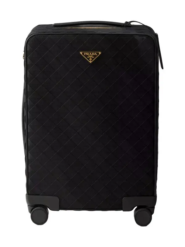 Prada Embroidered Suitcase - Black