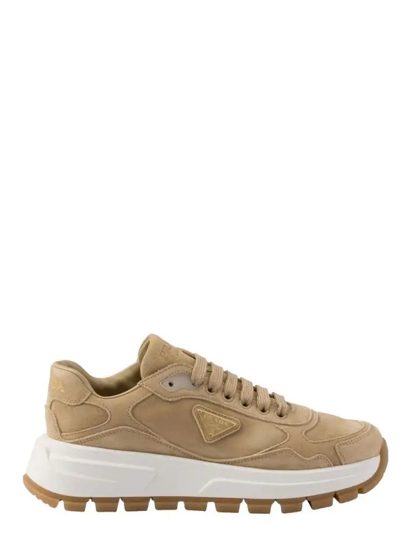 Prada Prax 01 Suede Sneakers - Neutrals