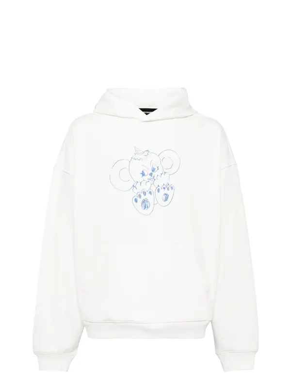 We11Done Monster-print Cotton Hoodie - White