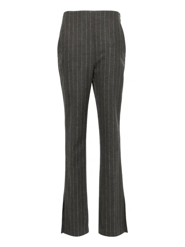 GENNY Pinstripe Wool Trousers - Grey