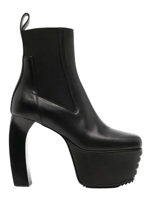 Rick Owens 125mm Leather Platform Boots - Black