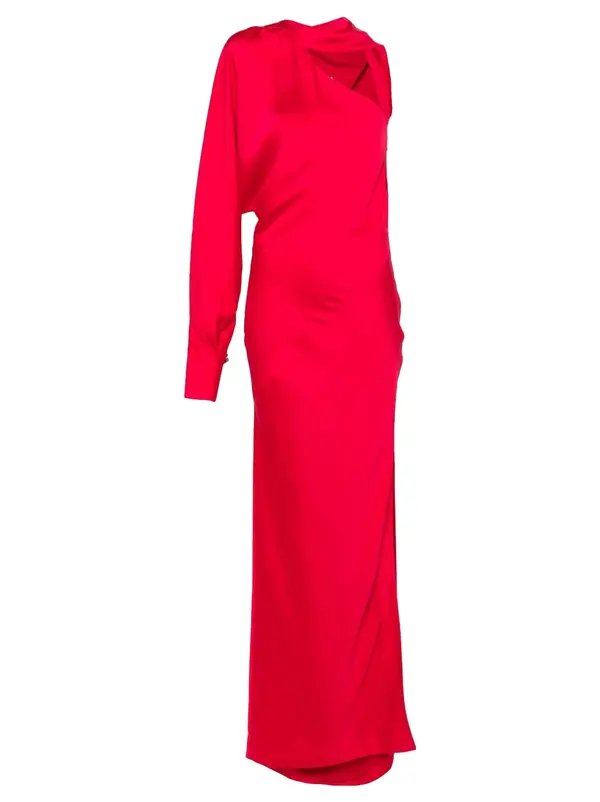 GENNY Satin Maxi Dress - Red
