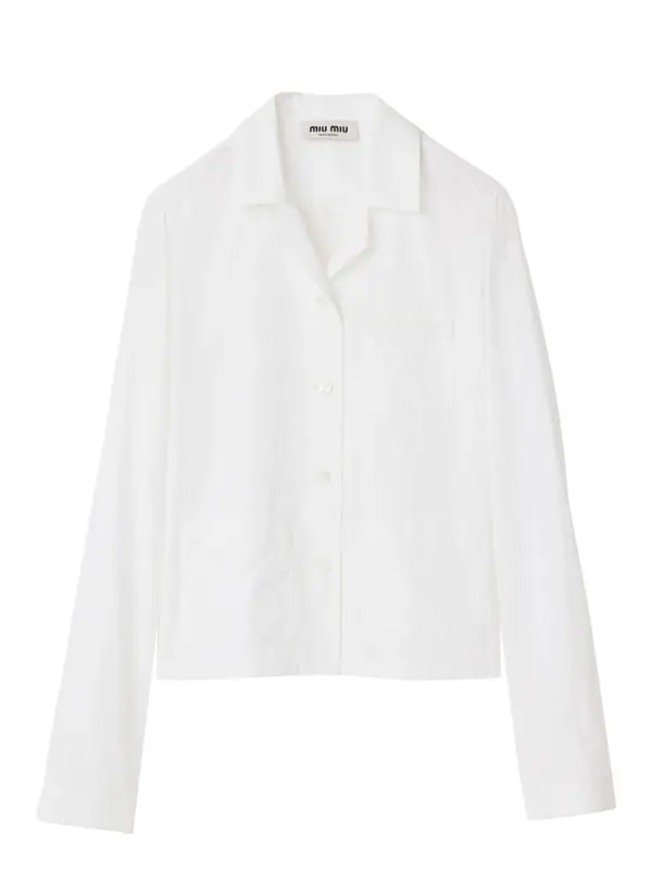 Miu Miu Pocket Poplin Shirt - White