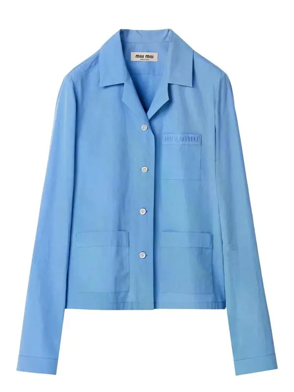 Miu Miu Cotton Poplin Shirt - Blue