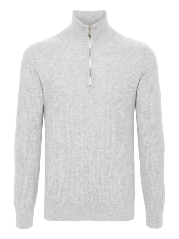 Brunello Cucinelli Cashmere Half-zip Sweater - Grey