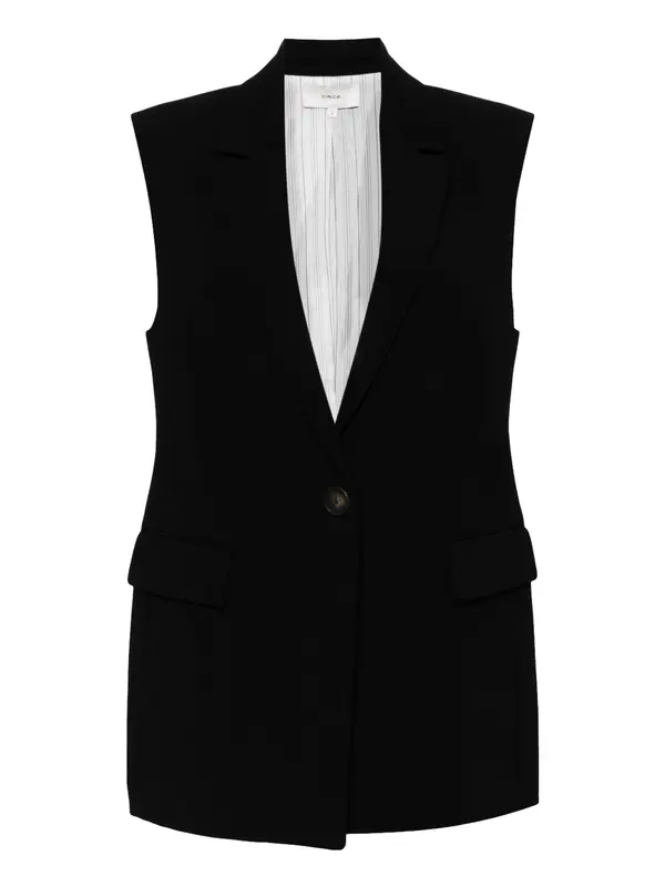 Vince Sleeveless Waistcoat - Black