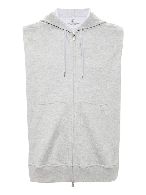 Brunello Cucinelli Sleeveless Hoodie - Grey
