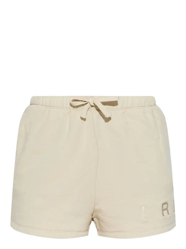 IRO PARIS Embroidered-logo Cotton Shorts - Neutrals