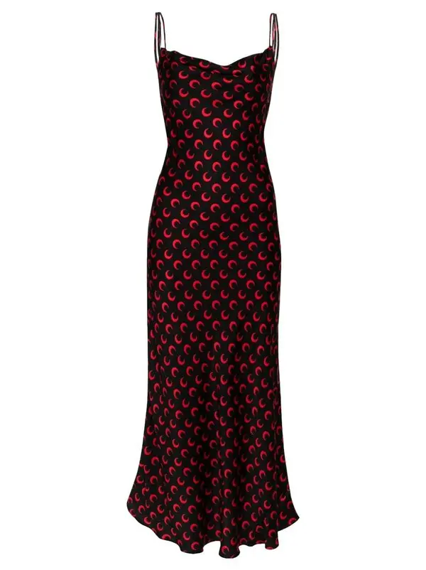 MARINE SERRE Moon-printed Maxi Dress - Black
